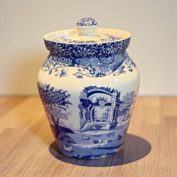 Spode | Accents | Vintage Spode Blue Italian Storage Jar H8cm England ...